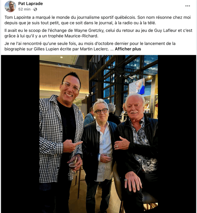 Le journaliste Tom Lapointe n'est plus - La Poche Bleue